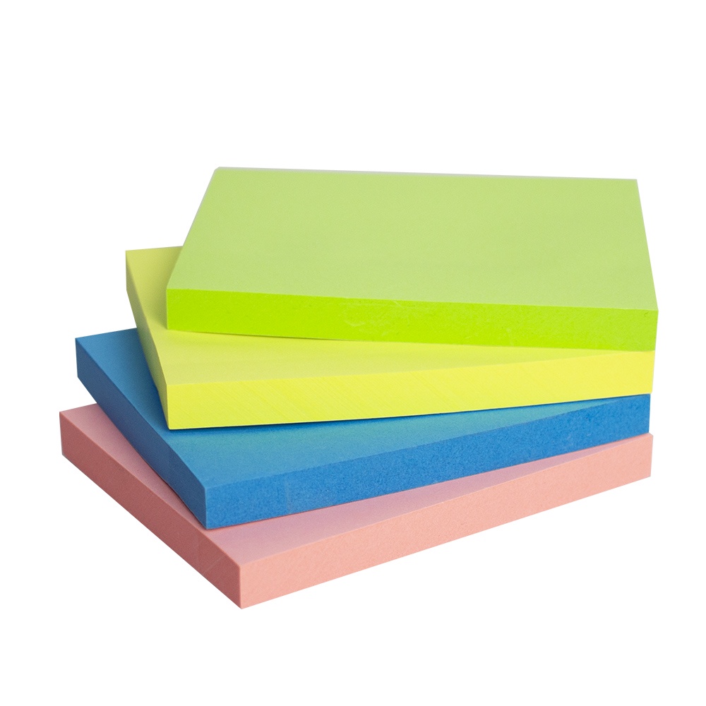 bloco de notas adesivo grande 76x101mm - cores vivas | Shopee Brasil