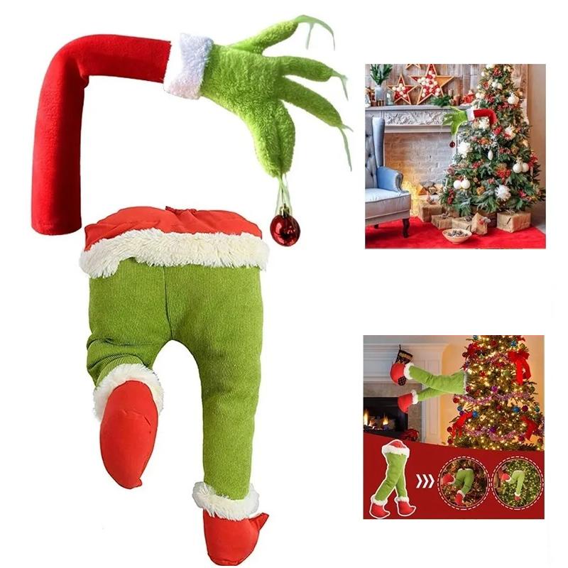 Grinch Elf Perna E Braço Ornamentos Da Árvore De Natal | Shopee Brasil