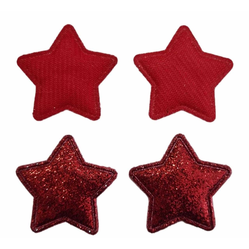 Aplique Patch - Estrela Glitter Vermelha - 35mm - 2 unidades | Shopee ...
