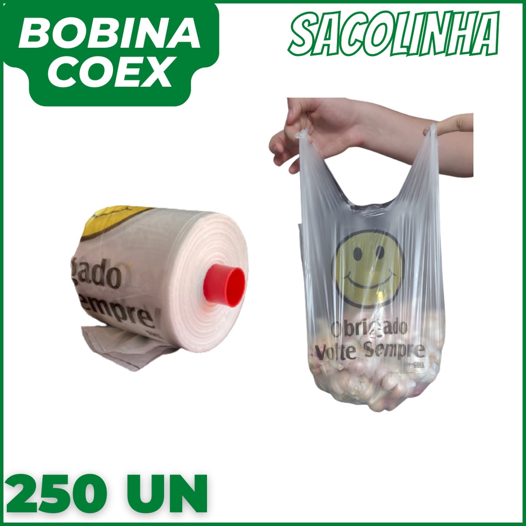 Bobina Sacolinha 39x50 c/ 250 unidades Bobina Estrela Picotada ...