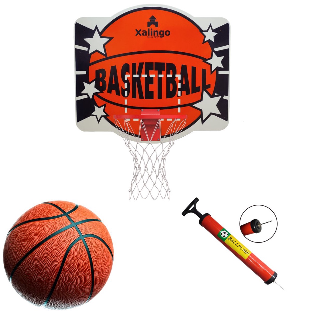 Kit Bola De Basquete + Cesta Tabela + Bomba NBA Profissional | Shopee ...
