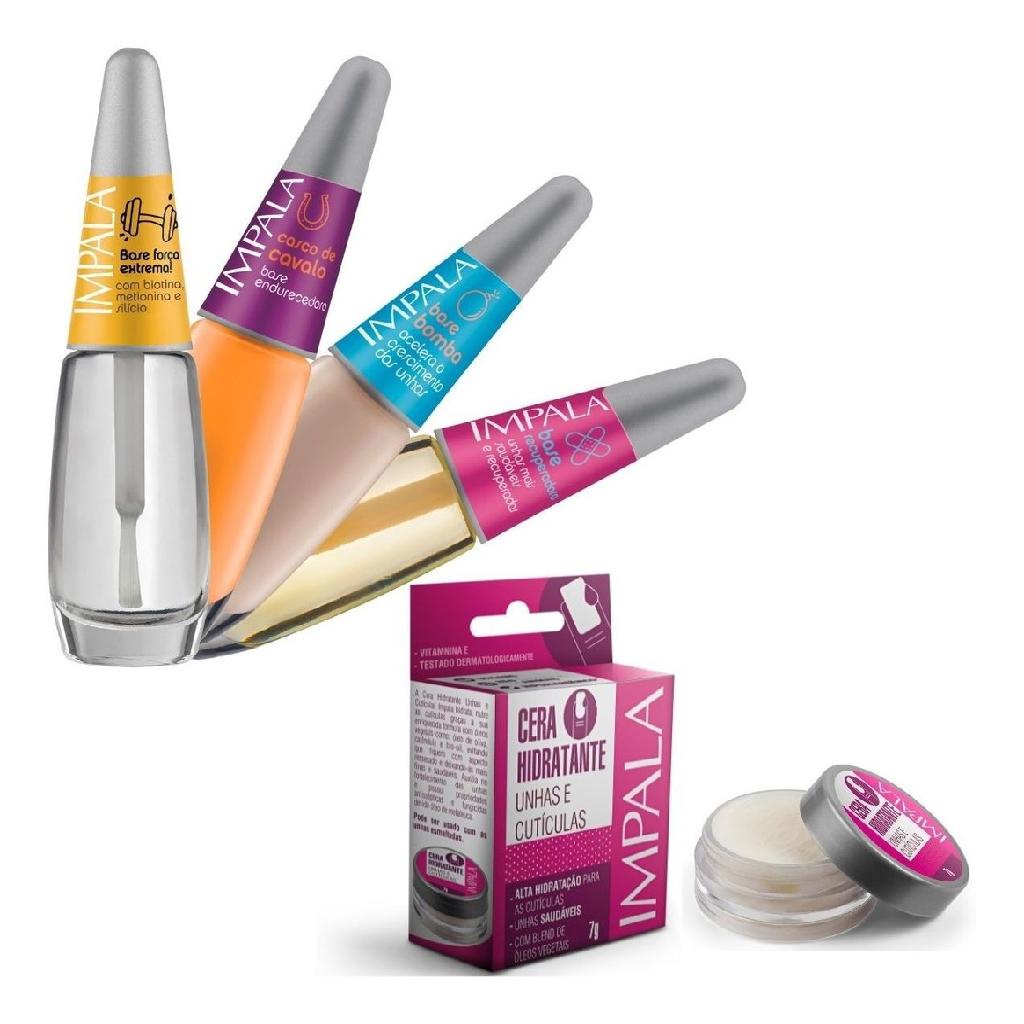 Kit 4 Base Impala Sos Unha E 1 Cerinha Cronograma | Shopee Brasil