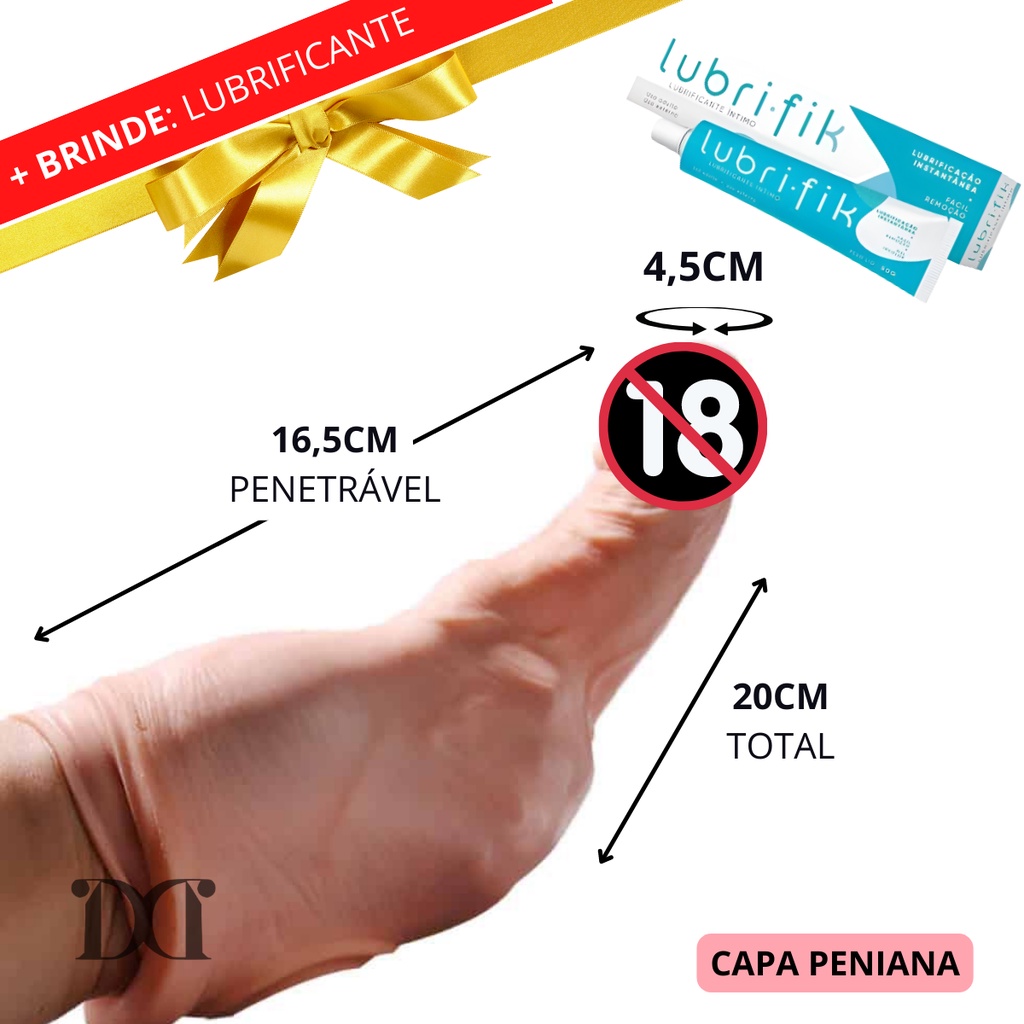 Kit Capa Peniana Expansora Aumenta Pênis e Realista - 20 x 4,5cm ...