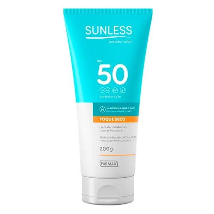 Protetor Solar FPS 50 Sunless 120g Toque Seco | Shopee Brasil