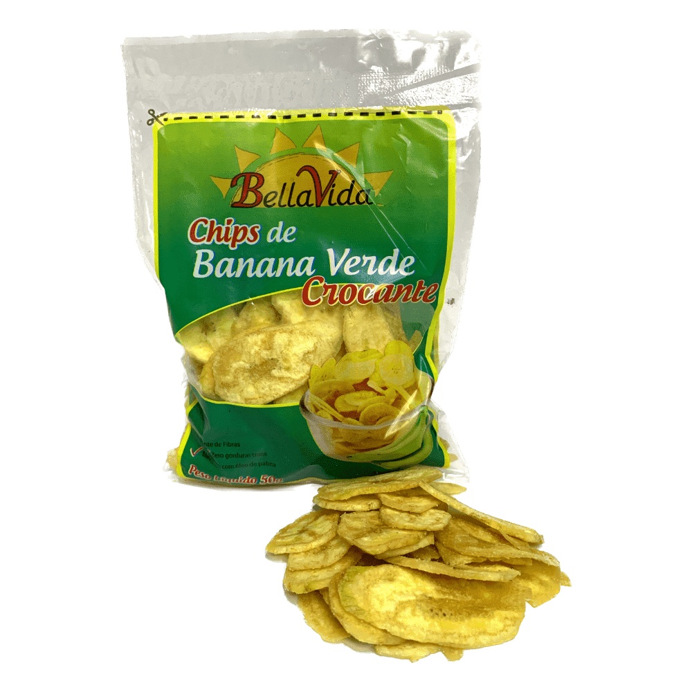 Kit 10 Un Banana Chips Salgada Bella Vida 50g - Produto Natural ...