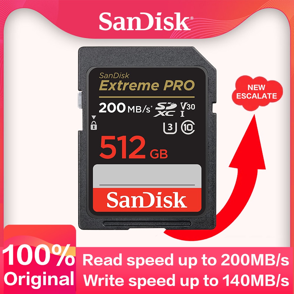 Cartão SanDisk Extreme PRO SD U3 V30 4K 512GB 64GB 128GB 256GB SDXC SDHC UHS-I 32GB De Memória ...
