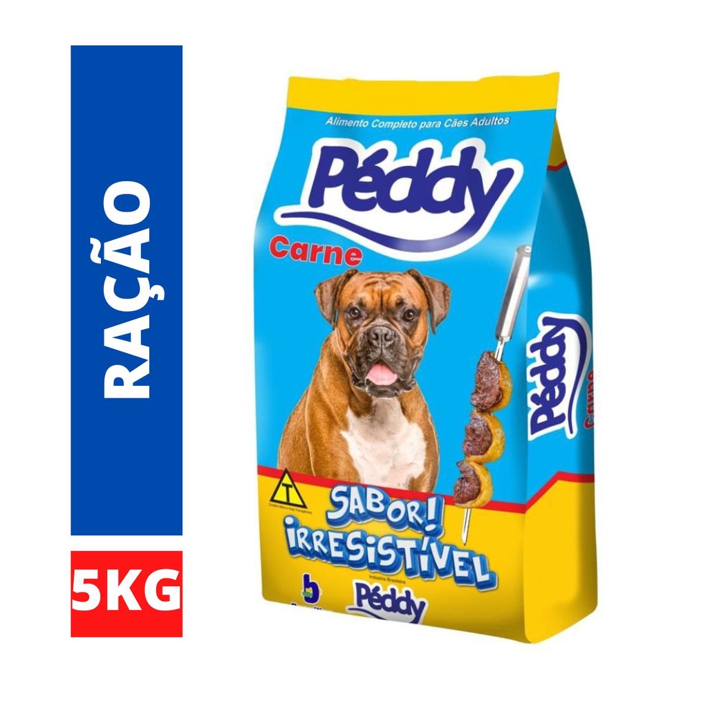 RAÇÃO PEDDY PARA TODOS OS TAMANHOS DE CÃES ADULTOS VIT 5 KG | Shopee Brasil