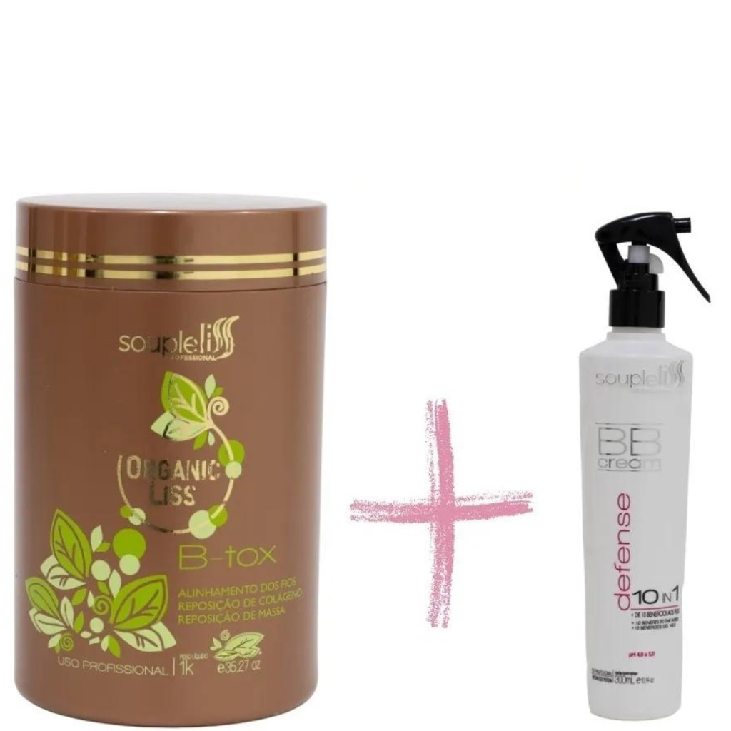 Botox Capilar Organic + Finalizador BB cream 10 em 1 Souple Liss ...