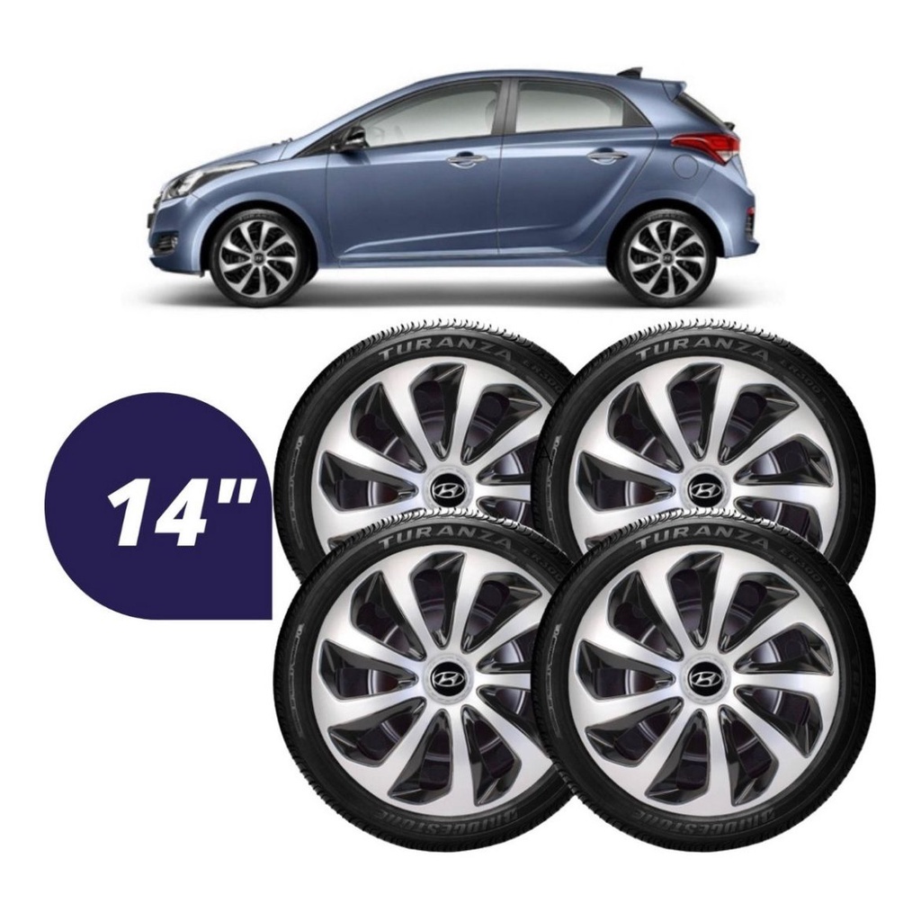 Jogo Conjunto 4 Calotas Aro 14 Velox Hyundai Hb20 Hb20s Hb20X Creta ...