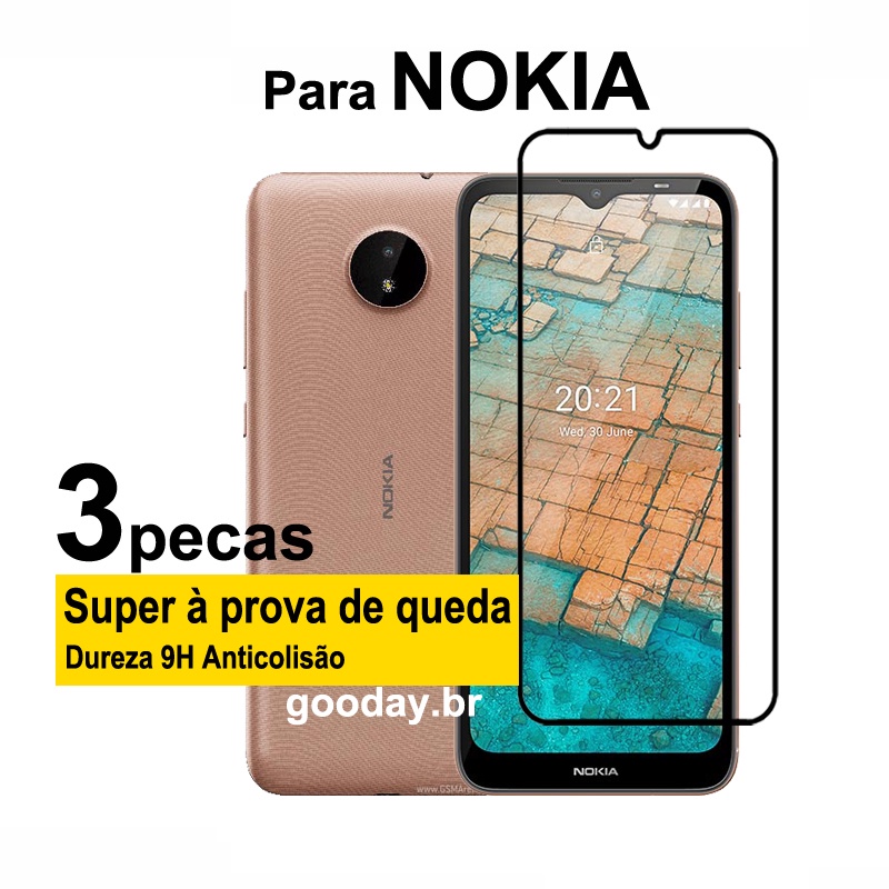Película Para Nokia C20 Película Protetora de Vidro Vidro temperado anti-choque Para Nokia C20 ...
