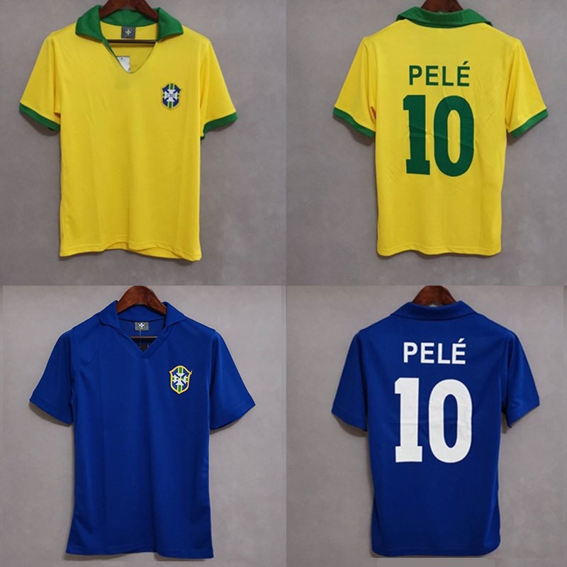 Camisa De Futebol PELE 1957 BRAZILS Camisas Retro Tailândia Qualidade ...