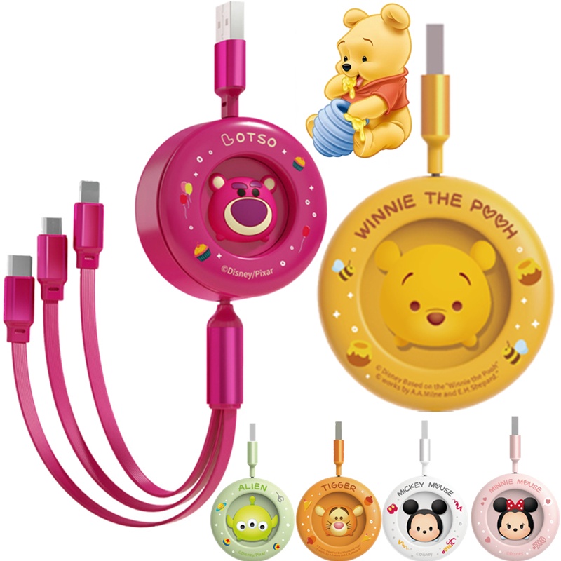 Disney Mickey Minnie Mouse 3 Em 1 Micro USB Tipo C Cabo De Dados ...