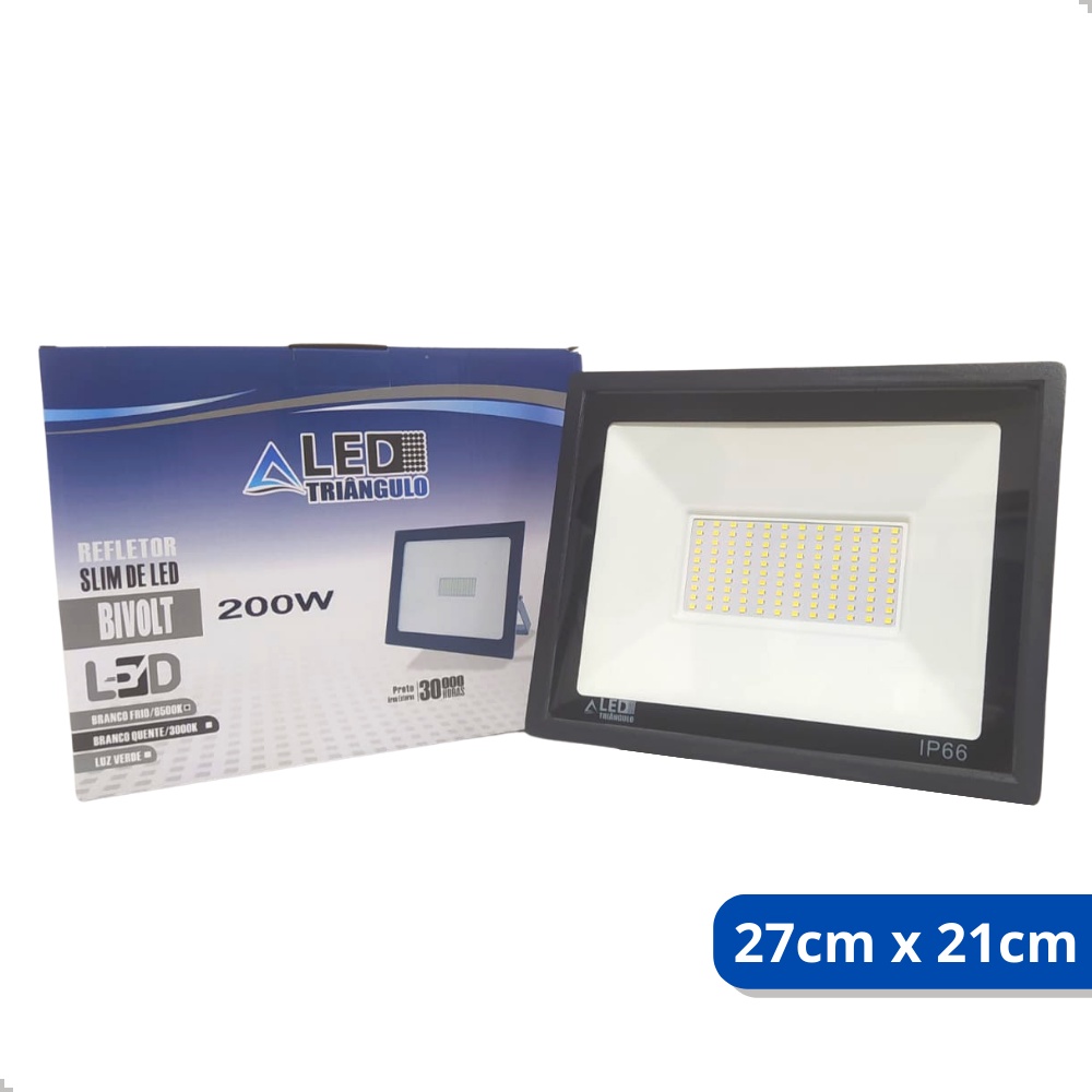 Refletor Led Holofote 200W Biv IP66 Branco Frio Prova D'agua | Shopee Brasil