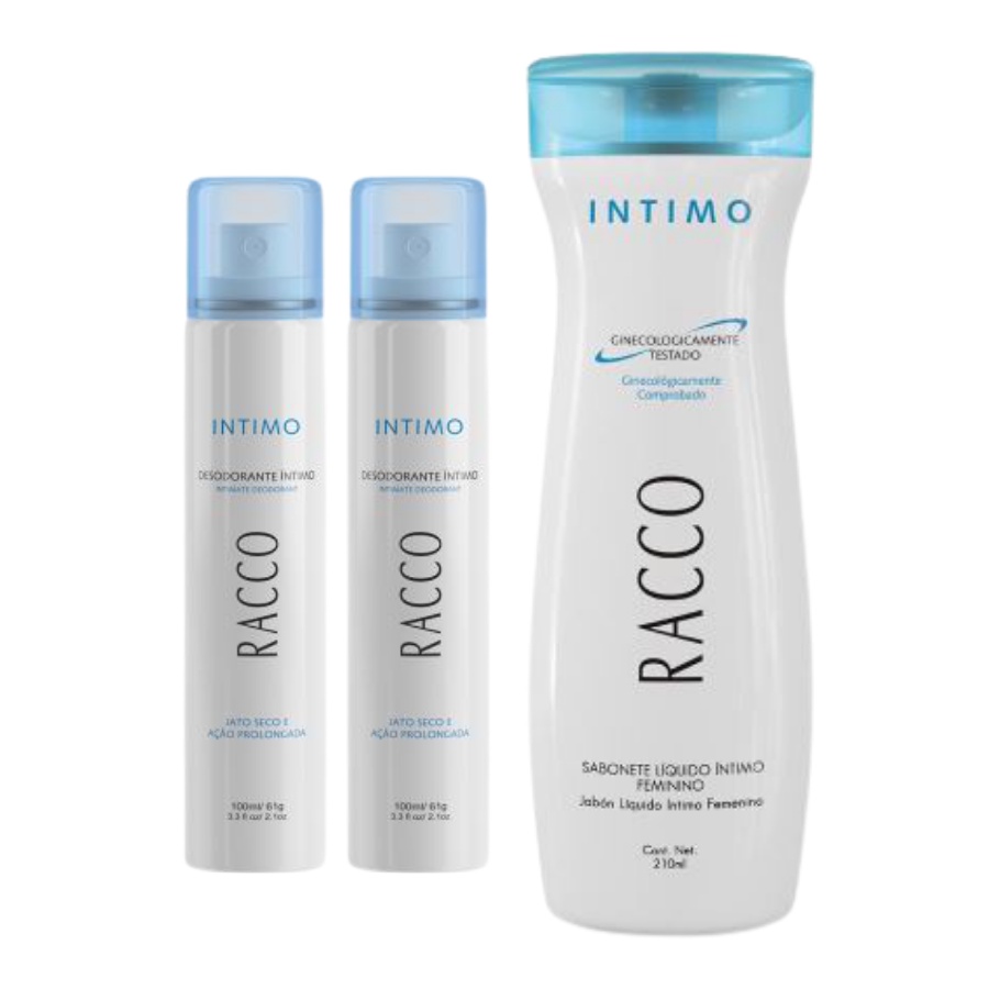 Kit 1 Sabonete Liquido + 2 Desodorante Intimo - Racco | Shopee Brasil