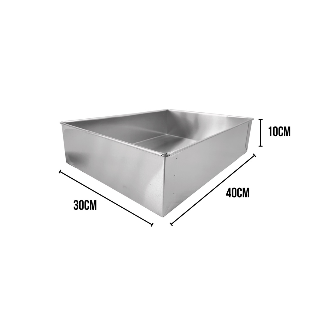 FORMA RETANGULAR PARA BOLO ALTA 40X30X10 ALUMÍNIO ASSADEIRA FUNDO FIXO ...