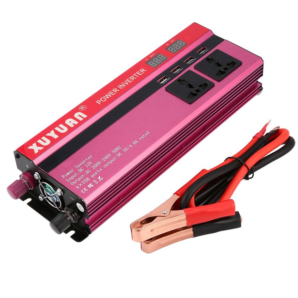 Inversor De Energia Solar De 6000W DC 12V A AC 220V Conversor De Onda Sinusoidal Com Visor LED ...