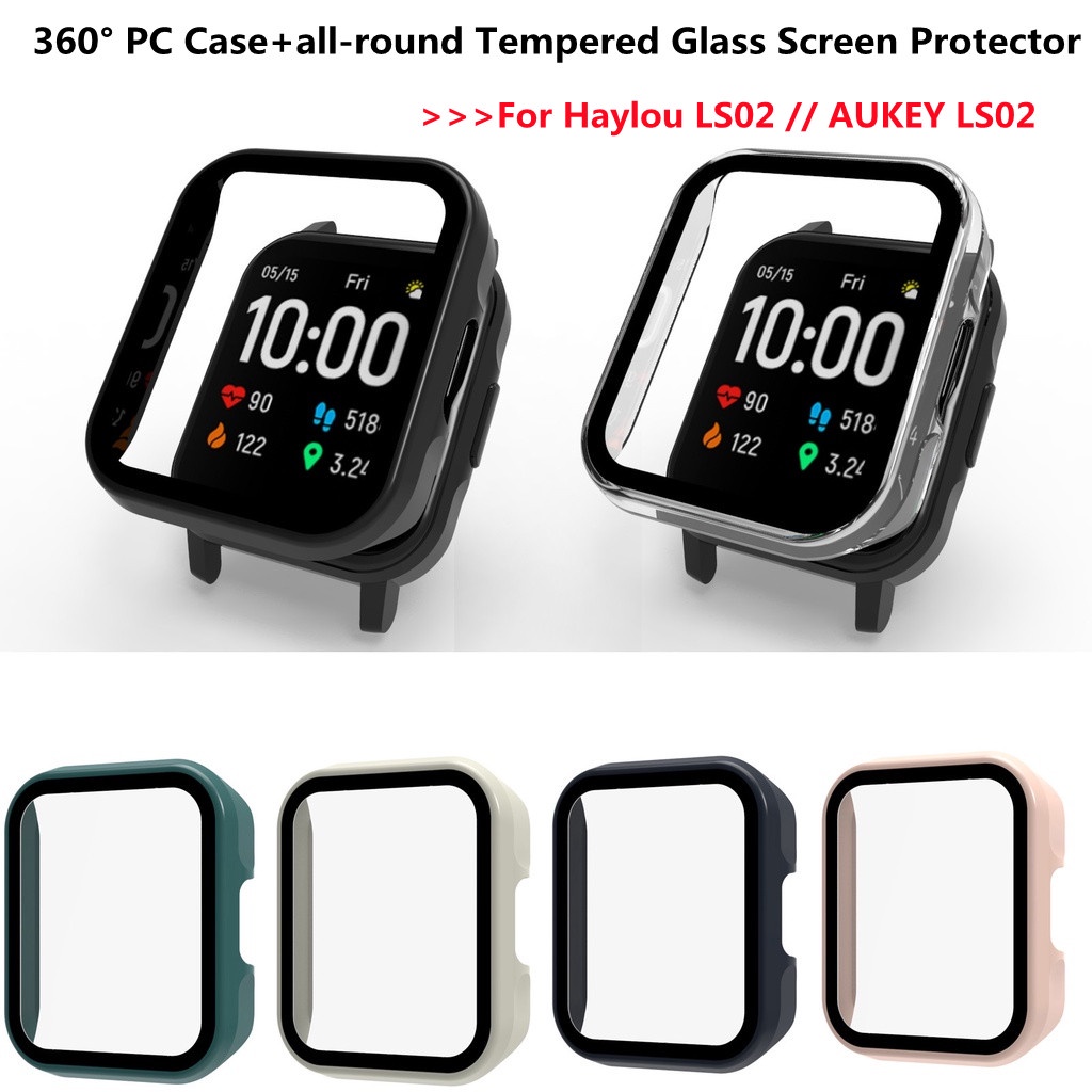 Haylou LS02 AUKEY LS02 Case Smartwatch PC Cobertura Dura Tela De Vidro ...