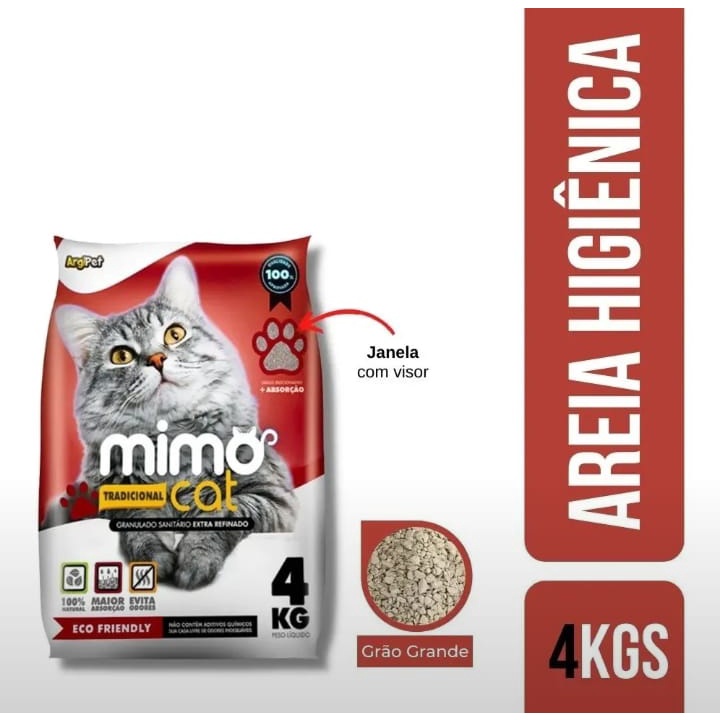 Areia sanitaria Mimo Cat p/ gatos tradicional kit com 5 unidades | Shopee Brasil
