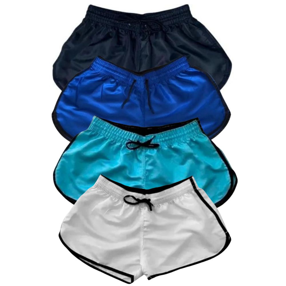 Kit 4 Short Tactel Feminino Liso Moda Praia Bermudinha Verao | Shopee ...