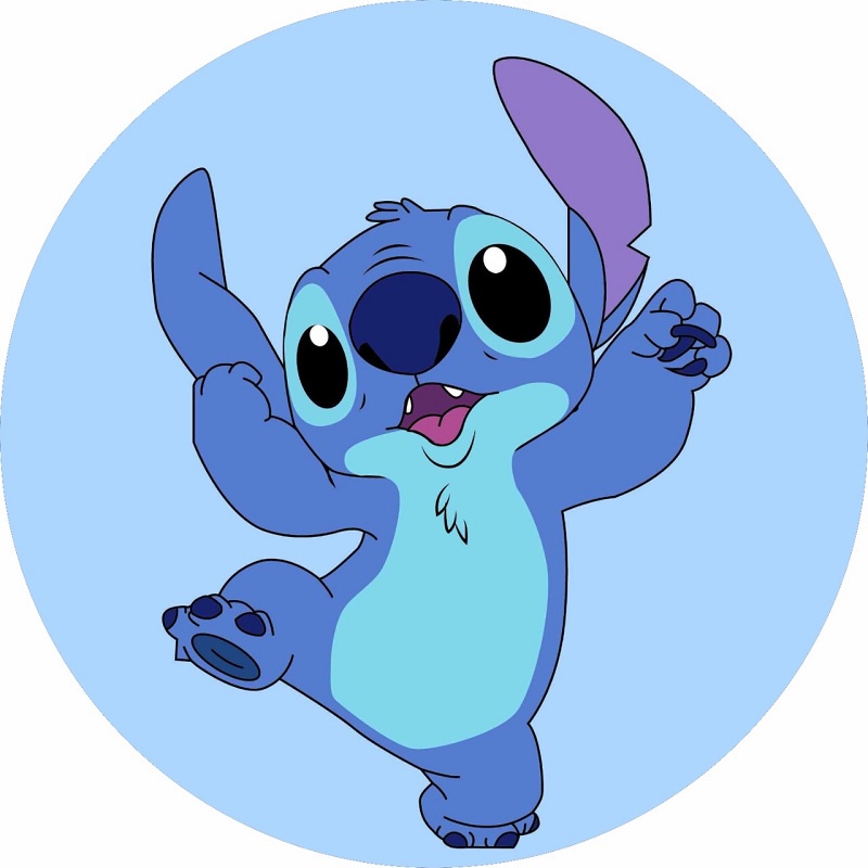 Painel tema Lilo & Stitch em lona redondo 1x1 | Shopee Brasil