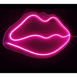 Placa Painel Luminaria Led Neon Boca Pink | Shopee Brasil