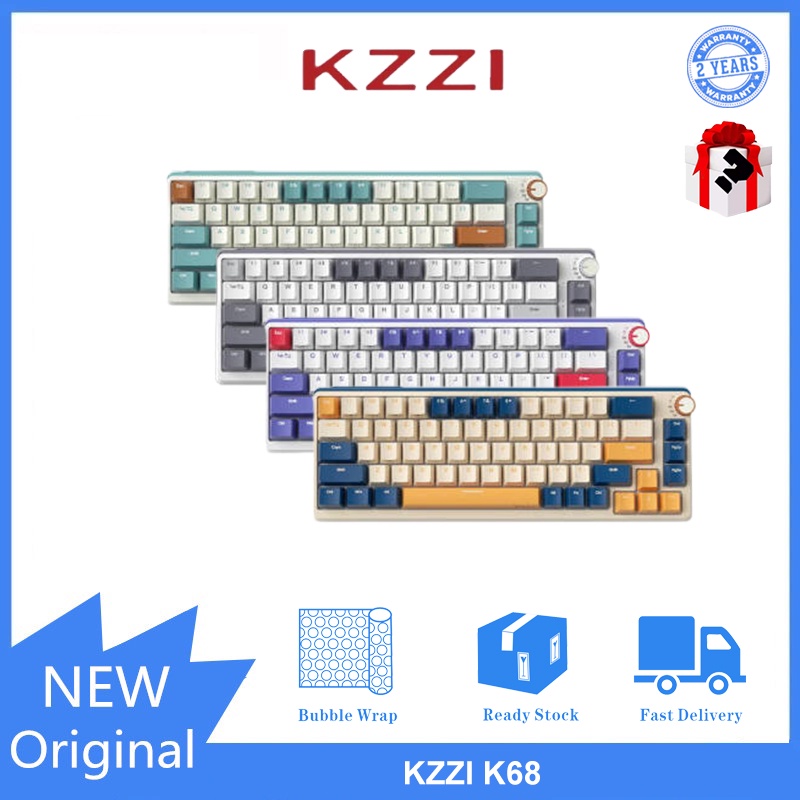 Teclado Mecânico KZZI K68 O Terceiro Exame De mock PBT Com Plugue Quente Botão | Shopee Brasil
