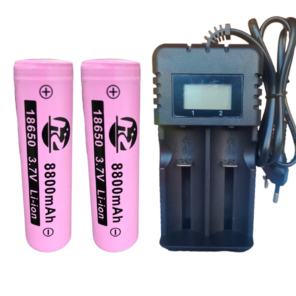 Kit 2 Baterias FVitoria 18650 8800mAh 3.7 / 4.2v + Carregador Duplo ...