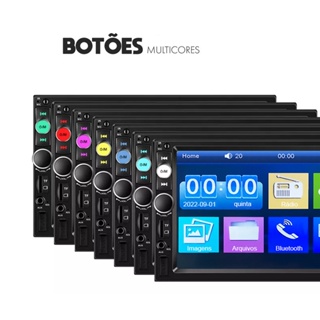 Kit Central Multimidia DVD 2 Din Mp5 Fiat Grand Siena Palio Sporting Grafite Escuro Brilhante ...