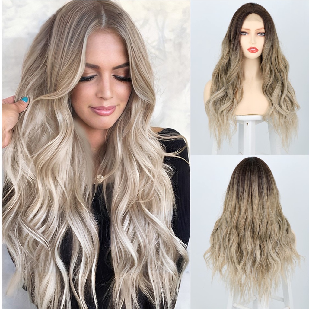 Br375 lace Wig peruca loira cabelo humano cacheado natural orgânica ...