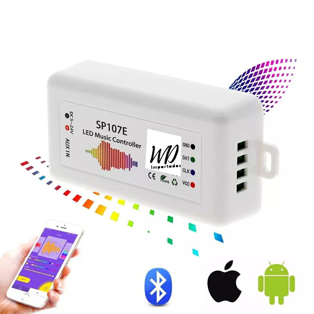 Controlador Sp107e Bluetooth P Fita Led Ws2811 Ws2815 Ws2812 | Shopee Brasil