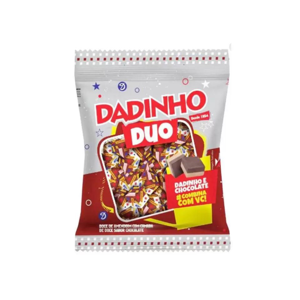 Bala Dadinho Duo Amendoim e Chocolate Pacote 90g | Shopee Brasil