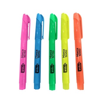 Kit 2 Marca Texto Marcador Cores Grifar Sublinhar Destacar Escolar ...