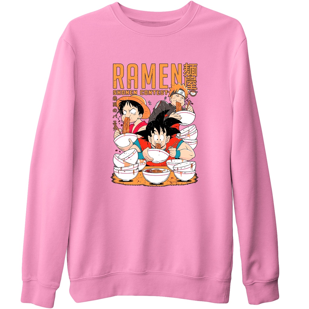 Moletom Gola Redonda Crossover Luffy Goku Naruto Ramen | Shopee Brasil