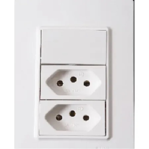 Conjunto Vivaz 2 Interruptores Simples 10A + Tomada 10A 250V 78210 ...