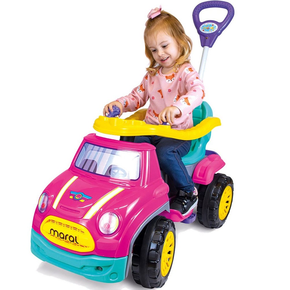 Carrinho de Passeio e Pedal para Bebe Maral Sport Car Rosa | Shopee Brasil