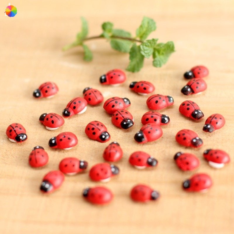 100 Pcs Mini Joaninhas Autocolantes De Costas Planas Embelezamentos ...