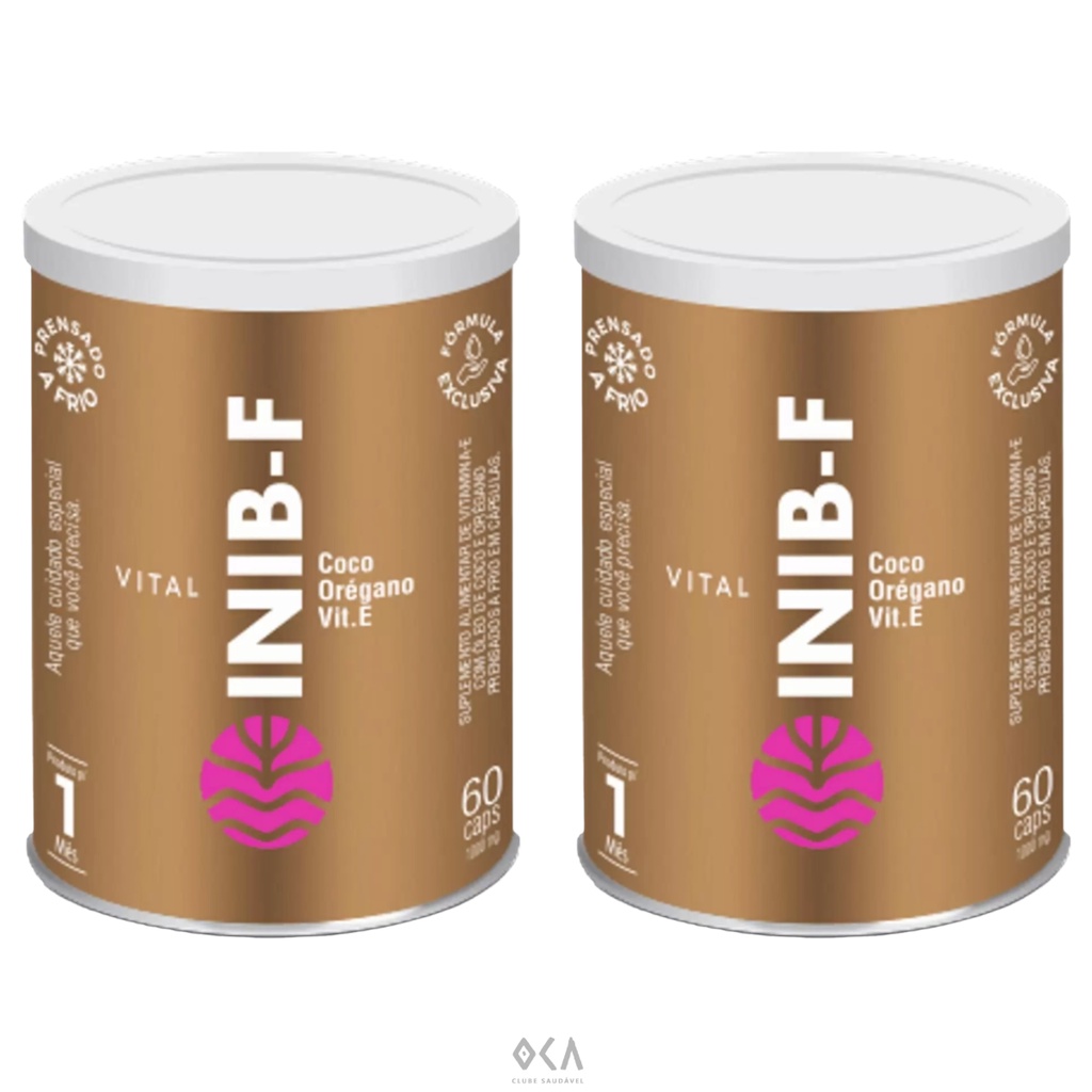 Kit 2 Vital Inib F - Óleo de Coco Vitamina E 120 Cápsulas | Shopee Brasil