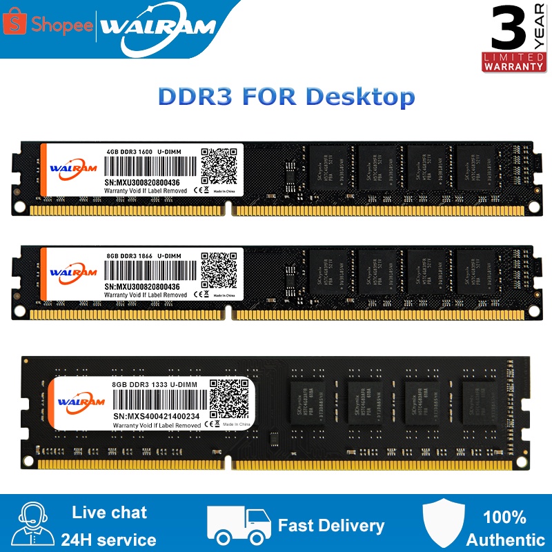 Walram UDIMM RAM 8GB 4GB DDR3 1600 1333 1866MHz 240pin 1.5V Memória ...
