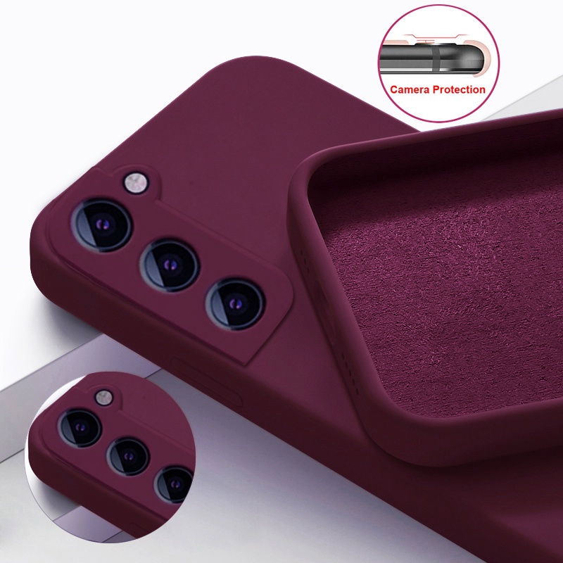 Caso Quadrado Líquido Silicone Para Samsung Galaxy S22 S21 S20 Ultra FE A73 A72 A71 A53 A52 A33 ...