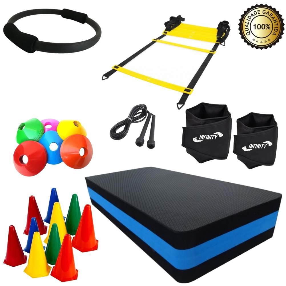 Kit Funcional C/ 15 Ítens - Escada +Caneleira4+ Cone+ Prato | Shopee Brasil