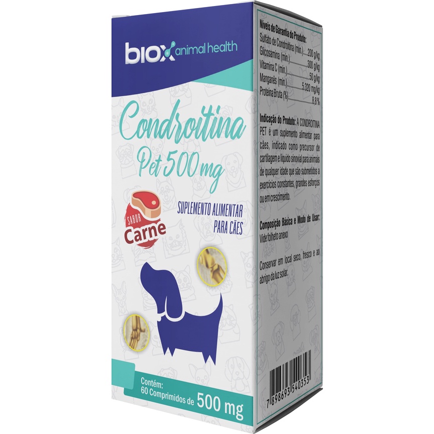 BIOX CONDROITINA PET 60 COMPRIMIDOS 500 MG | Shopee Brasil