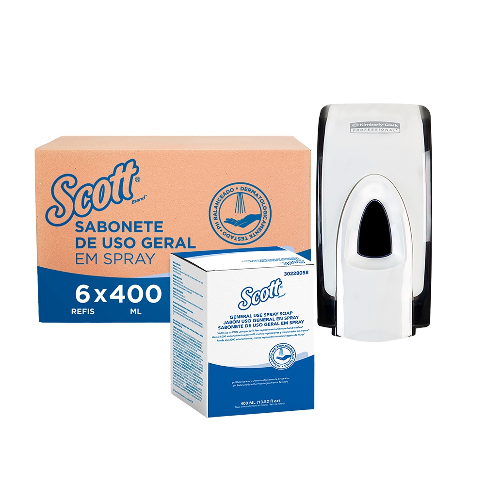 Dispenser Manual Mod e Sabonete Scott Spray 6x400ml | Shopee Brasil