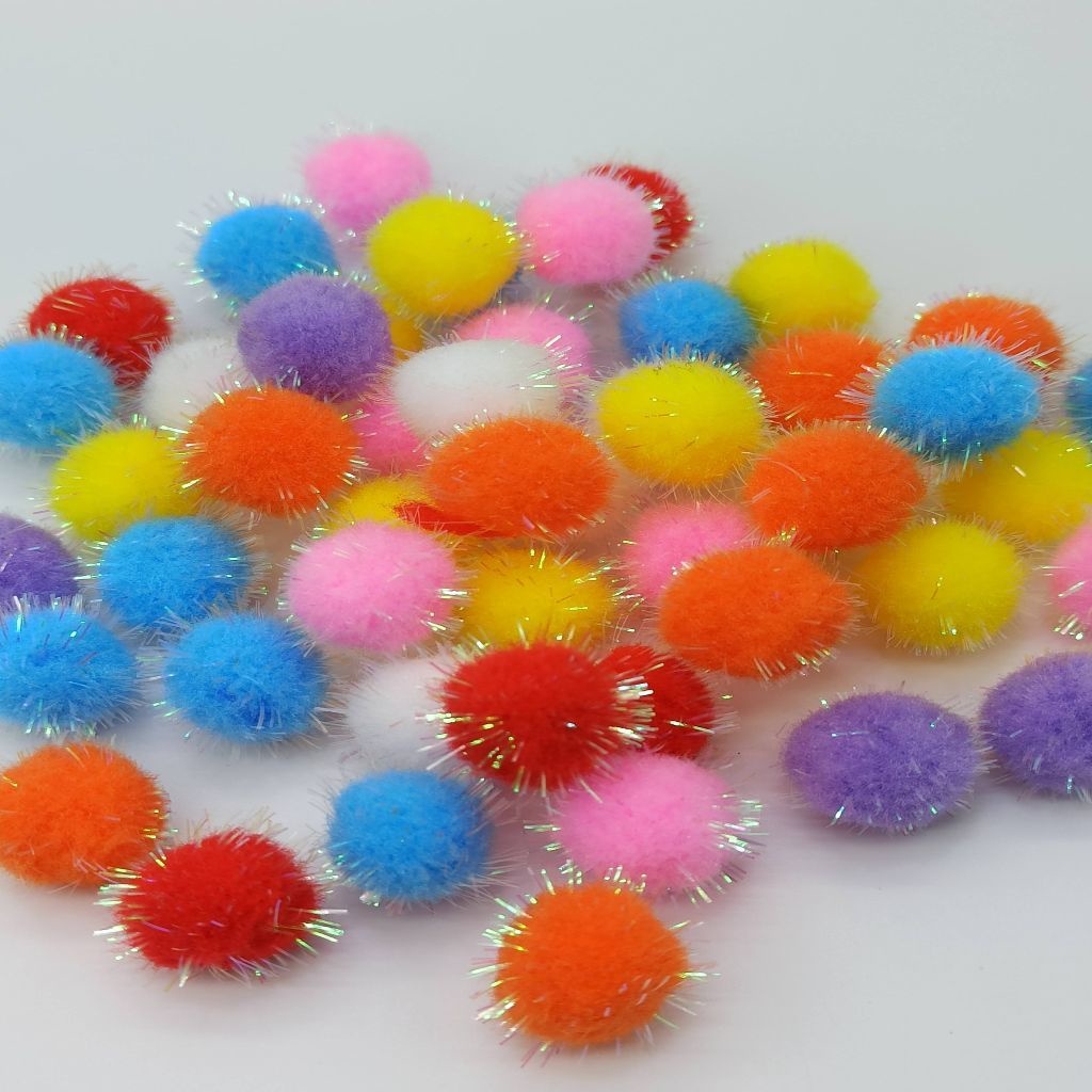 Pompom com Fio Sortido 2cm - (100pçs) | Shopee Brasil