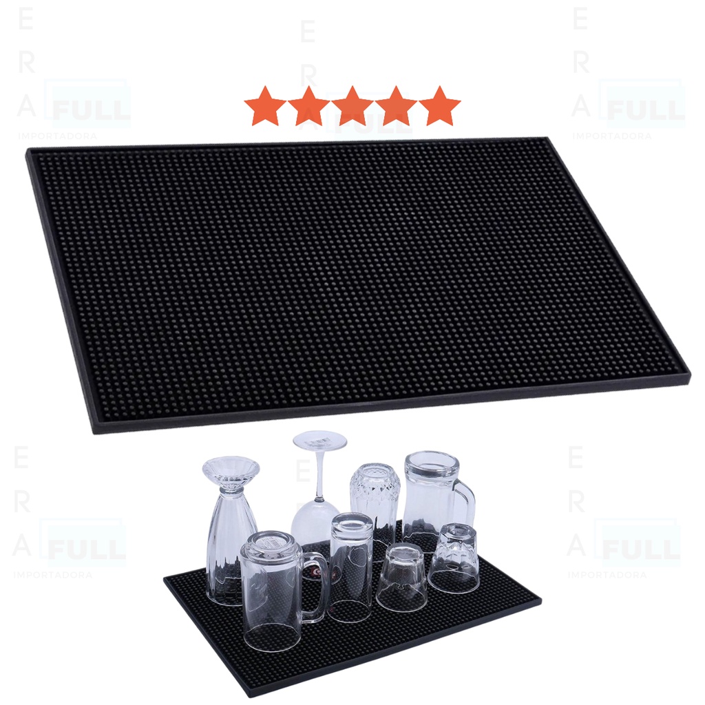 Tapete Escorredor de Louça Silicone 30x45 Porta Copo Prato Barmat Bar ...