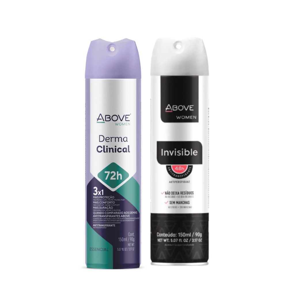 Kit Desodorante Feminino Dermaclin + Invisible 150ml Above | Shopee Brasil