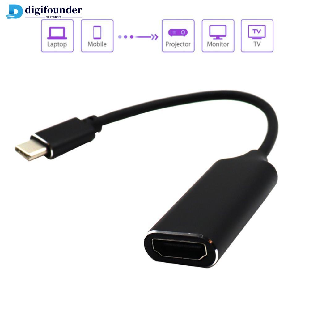DIGIFOUNDER USB C Para HDMI-Compatível Cabo Tipo HD-MI Adaptador De TV 3.1 Conversor 4K PC ...