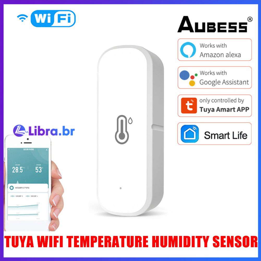 Tuya Wifi Sensor Inteligente De Temperatura E Umidade Termômetro Eletrônico De Lndoor | Shopee ...