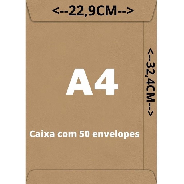 Envelope Saco Branco, Kraft, Ouro, Pardo - para Documento Dízimo Currículo A4 Meio Ofício - Faz ...