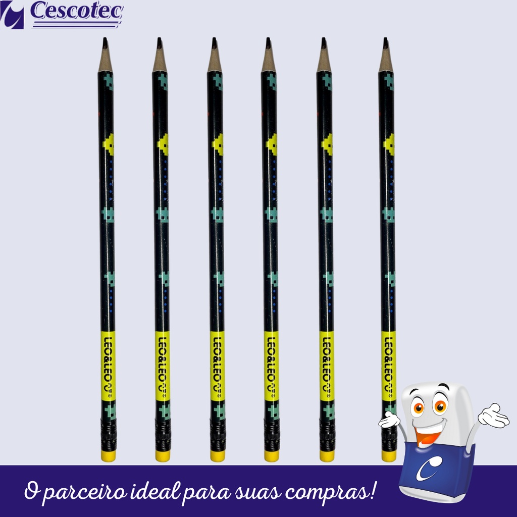 Lapis Grafite HB Redondo com Borracha Gamer - Leo & Leo | Shopee Brasil