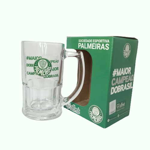 Caneca de vidro cerveja chopp festa presente time 340ml Palmeiras | Shopee Brasil
